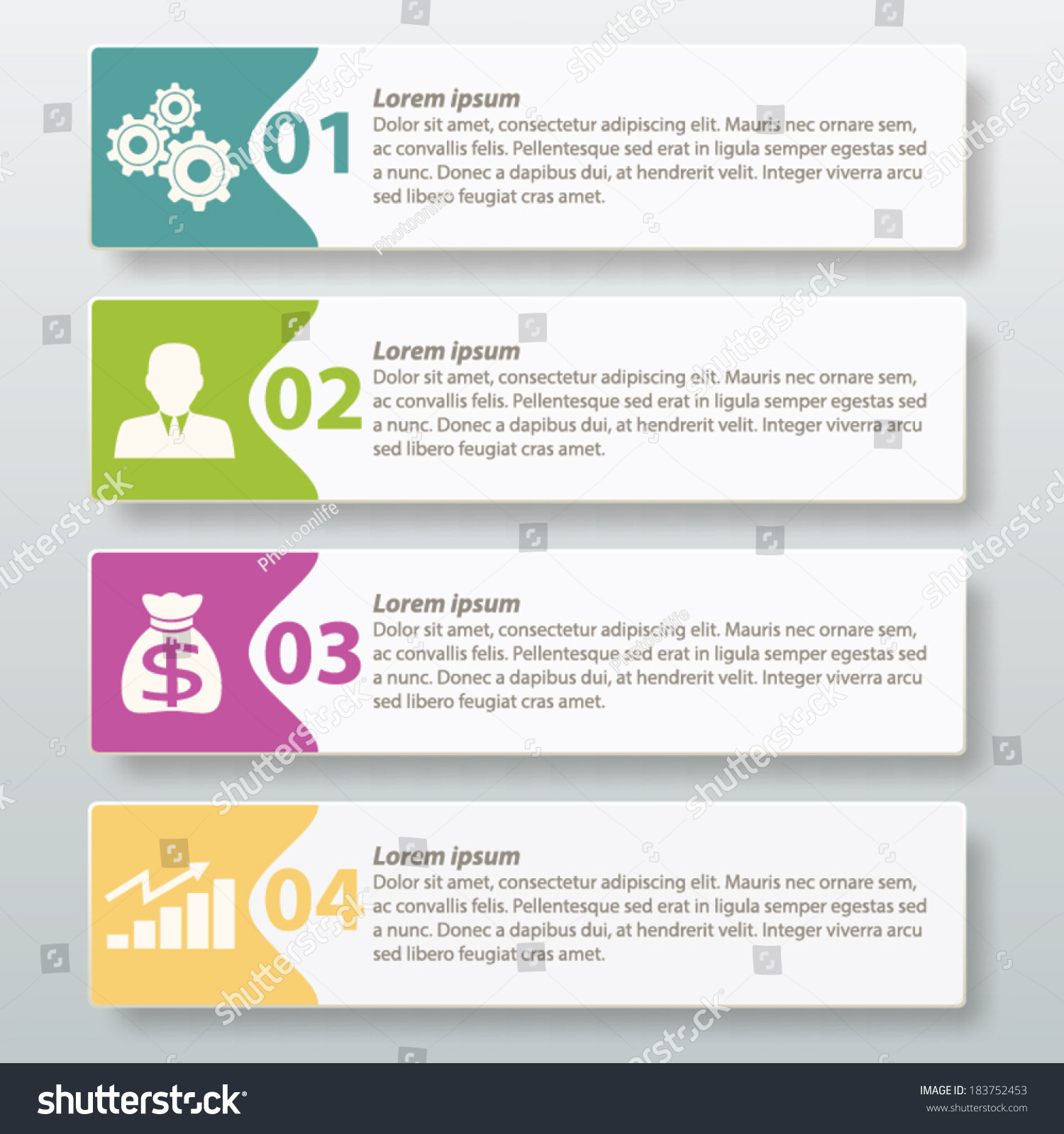 Infographic Four Label Template Design Stock Vector (Royalty Free ...