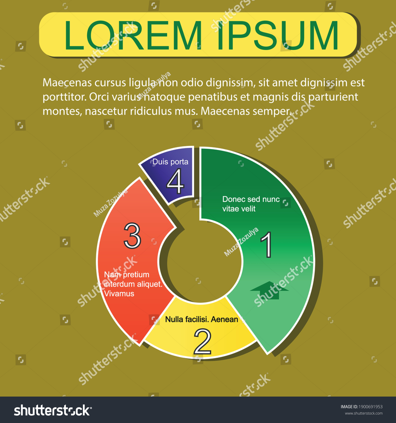 Infographic Pie Chart 4 Components Stock Vector (Royalty Free) 1900691953