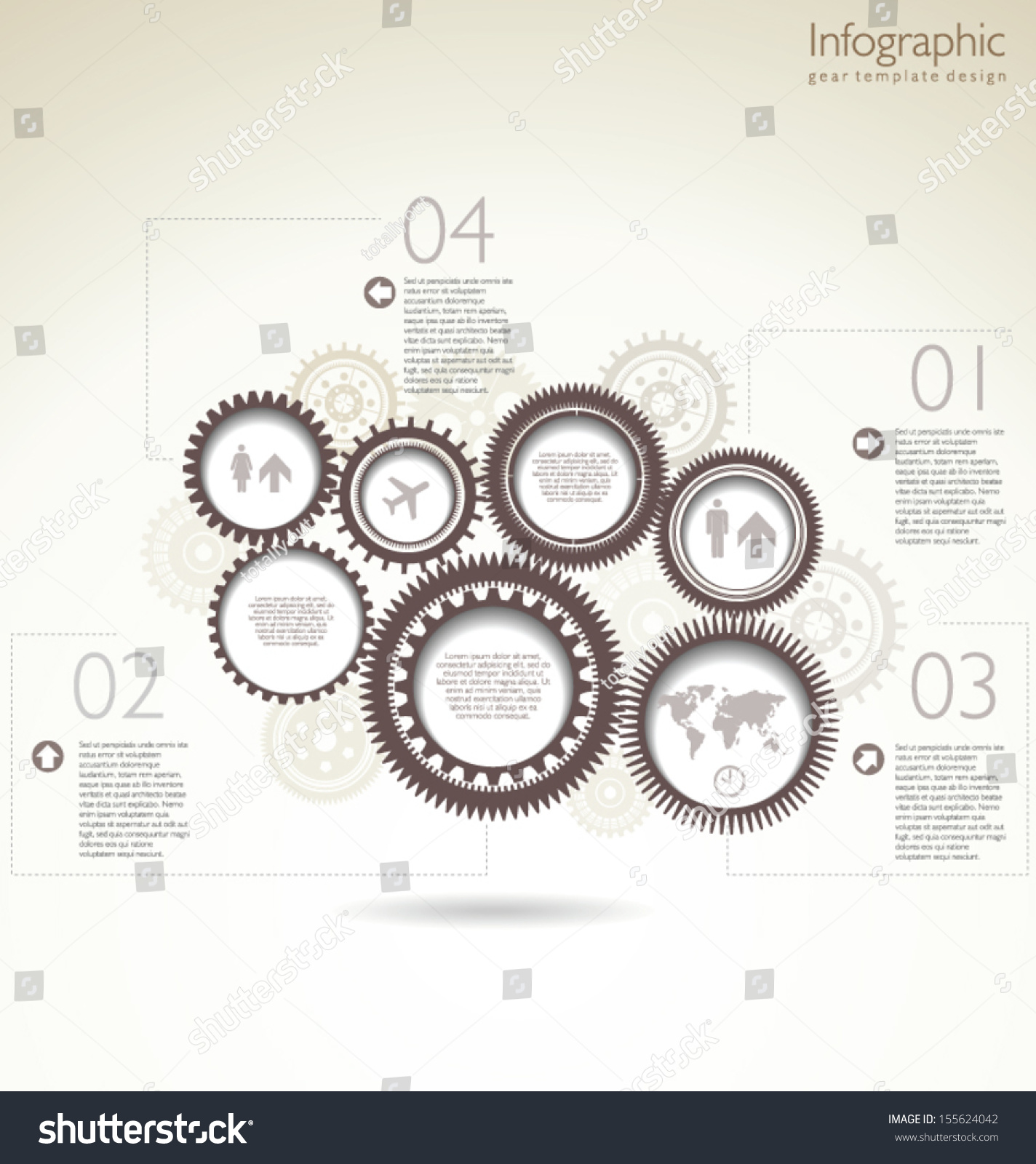 Infographic Gear Design Stock Vector (Royalty Free) 155624042 ...