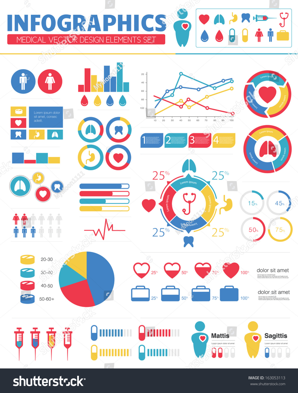 Infographic Medical Design Elements Set Vector Stock Vector (Royalty ...