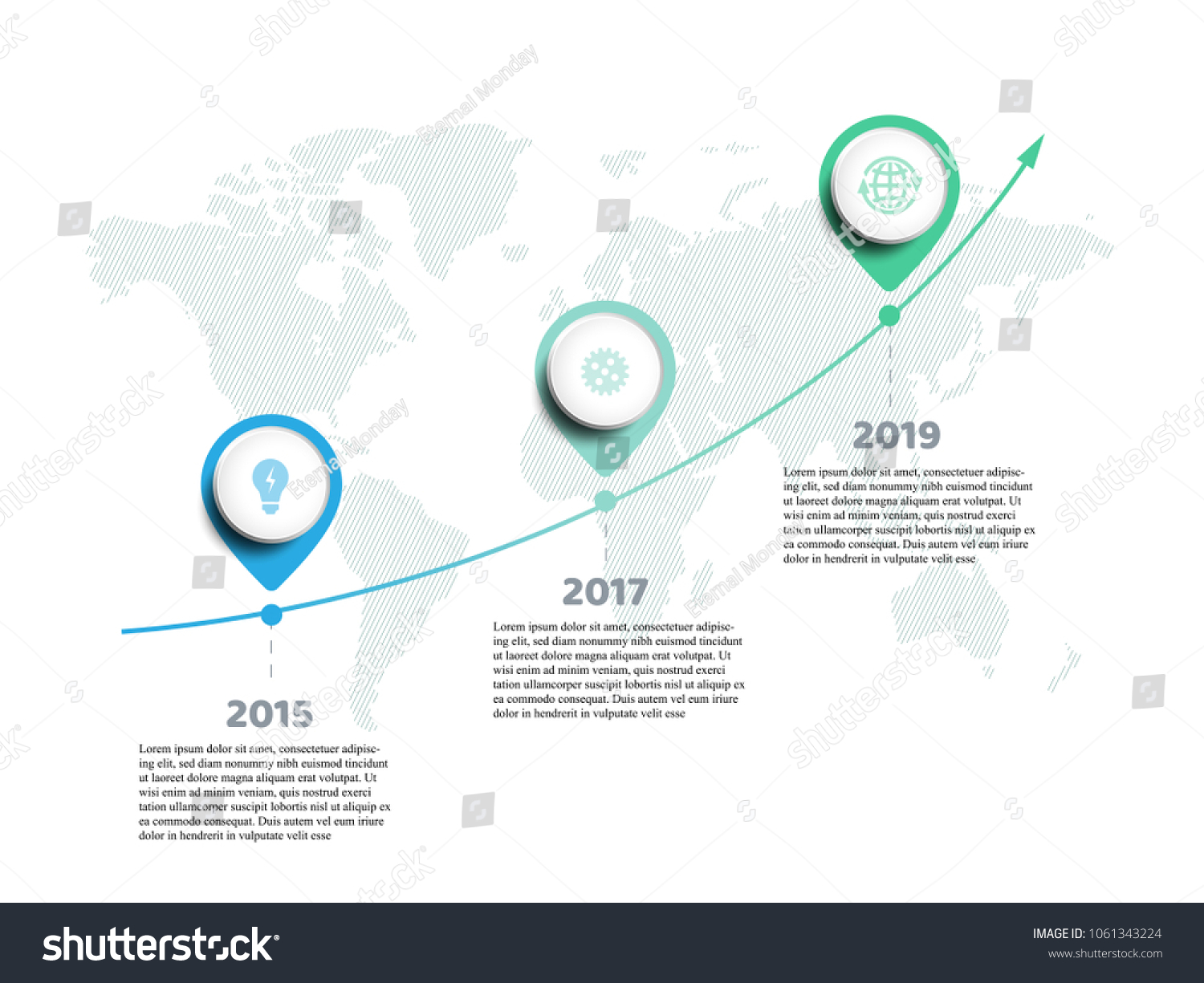 Infographic Milestones Template 3 Option Map Stock Vector (Royalty Free ...