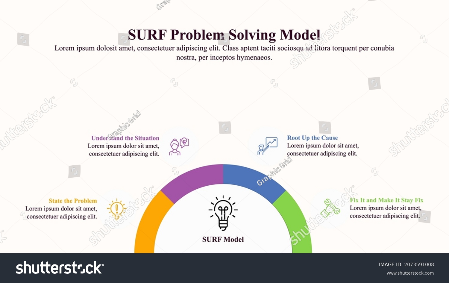 Infographic Presentation Template Surf Problem Solving Stock Vector ...