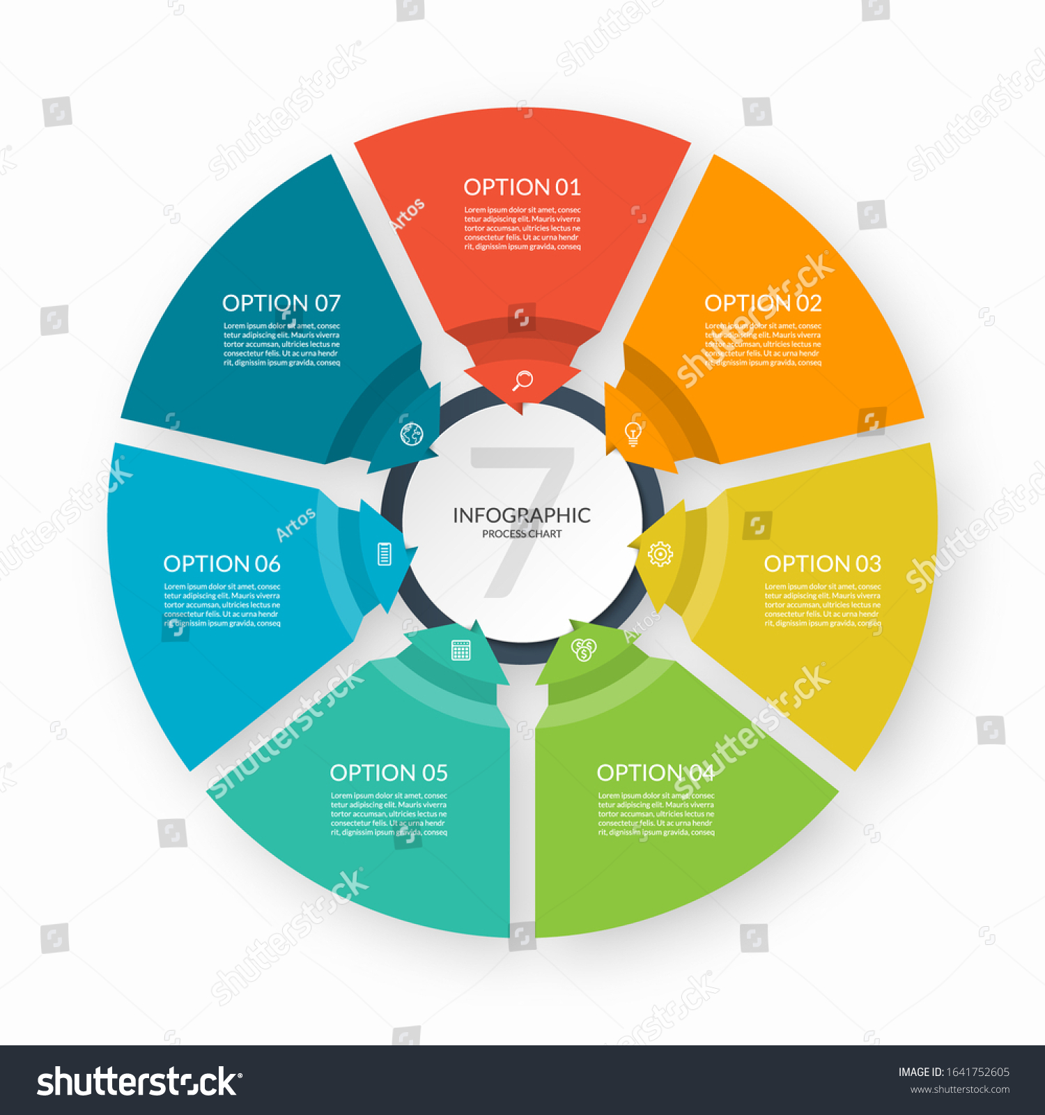 Infographic Process Chart Circular Design Template Stock Vector ...