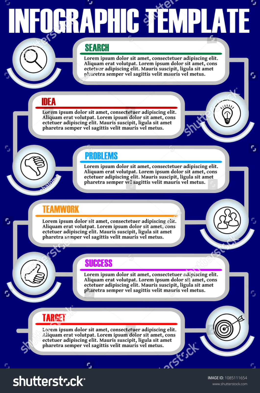 Infographic Process Visualization Template Abstract Vector Stock Vector ...