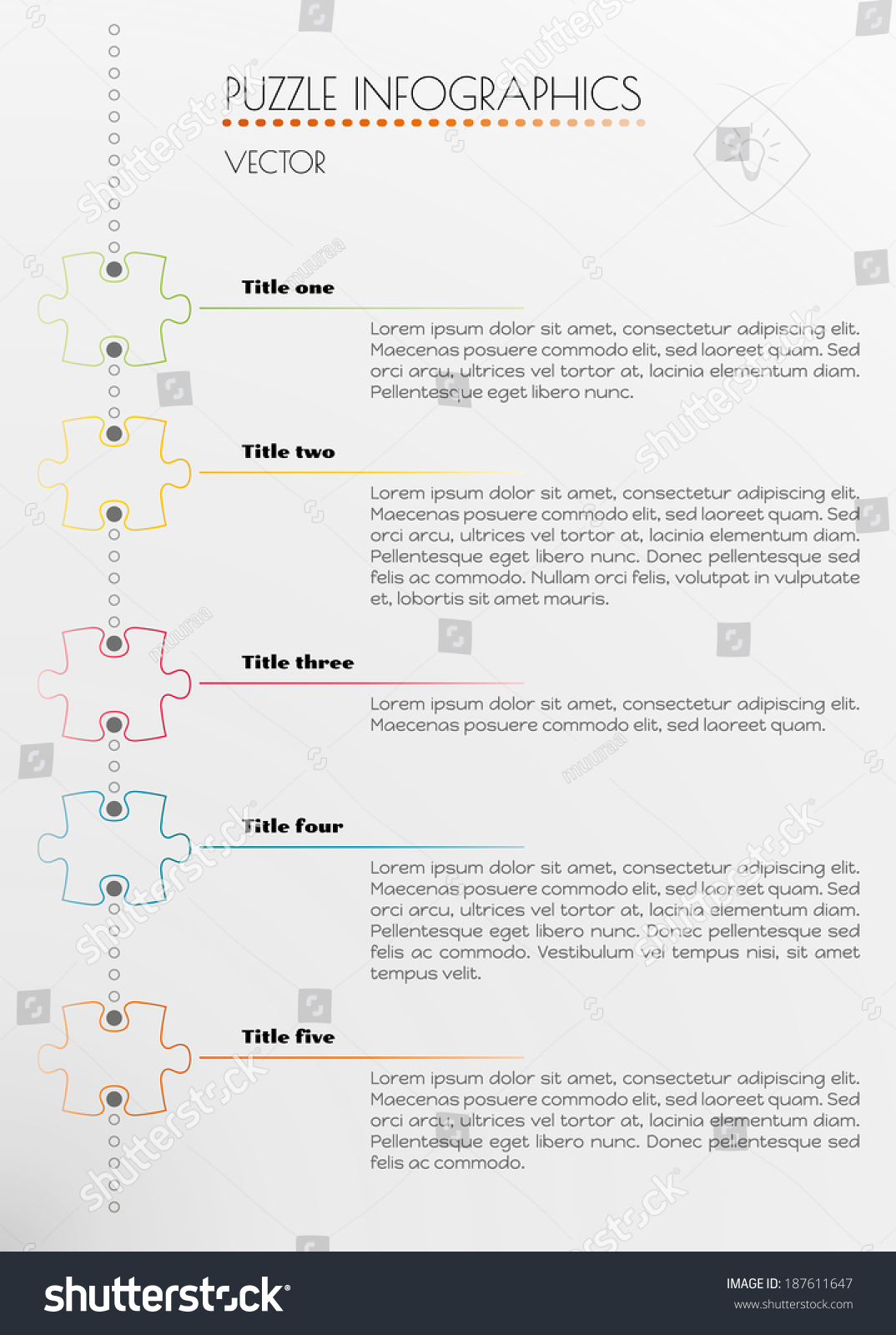 Infographic Puzzle Timeline Vector On Gray Stock Vector (Royalty Free ...
