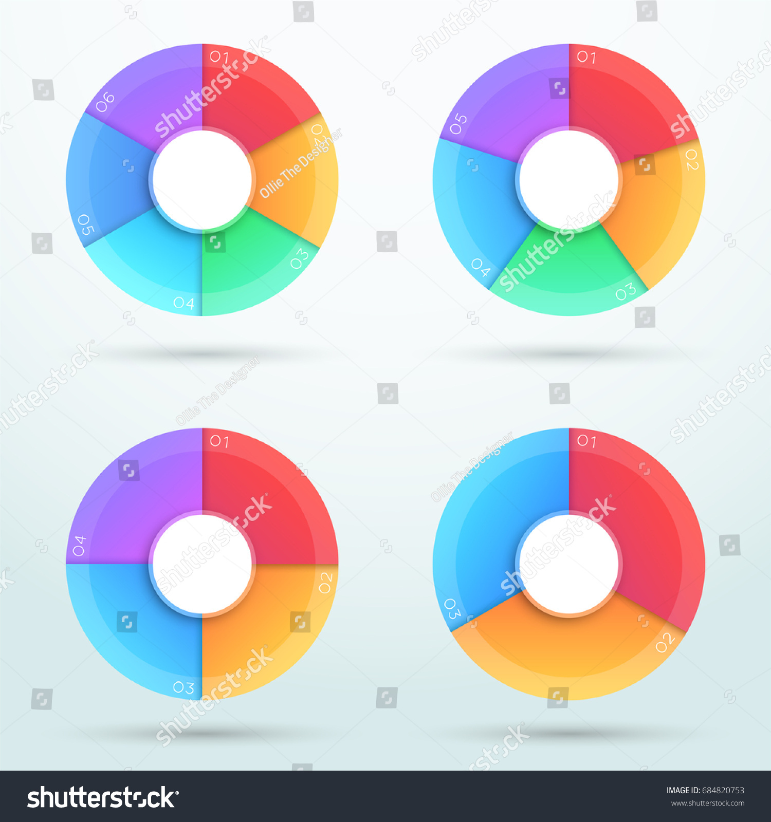 Infographic Segments Cycle Around Centre Circle Stock Vector (Royalty ...