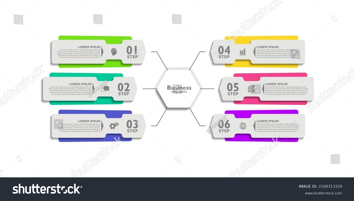 Infographic Six Steps Template Flat Design Stock Vector (Royalty Free ...