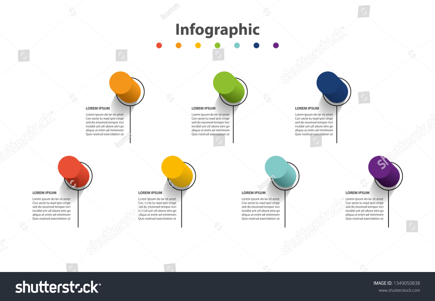 Infographic 7 Step Presentation Infographic Linear Stock Vector ...