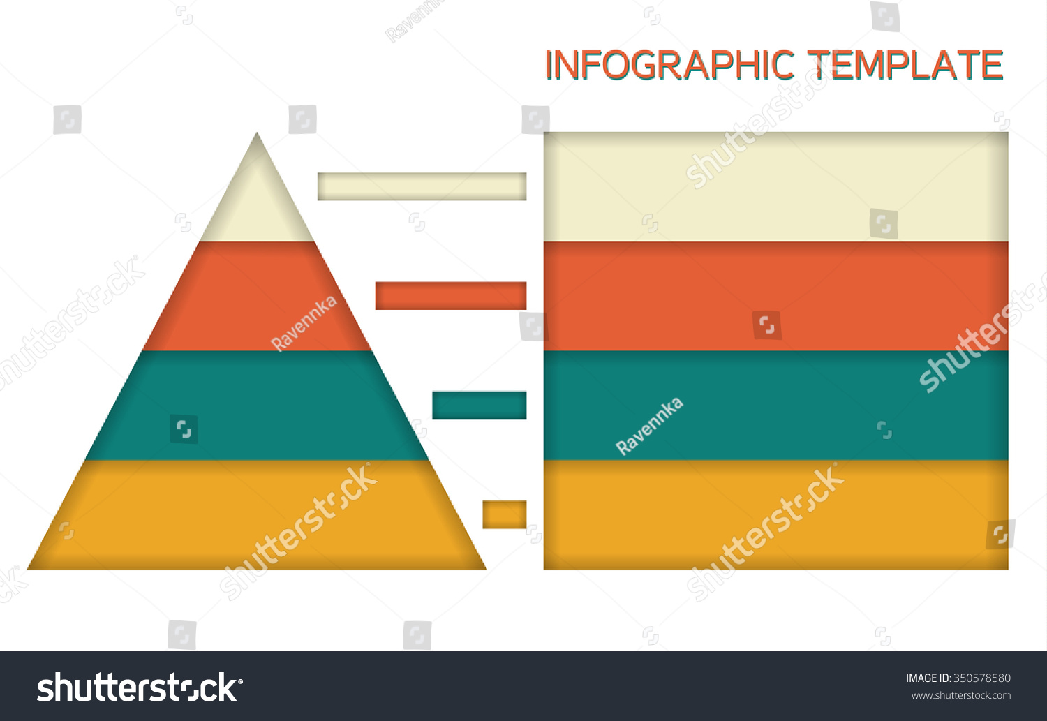 Infographic Template Solid Colors Pyramid Chart Stock Vector (Royalty ...