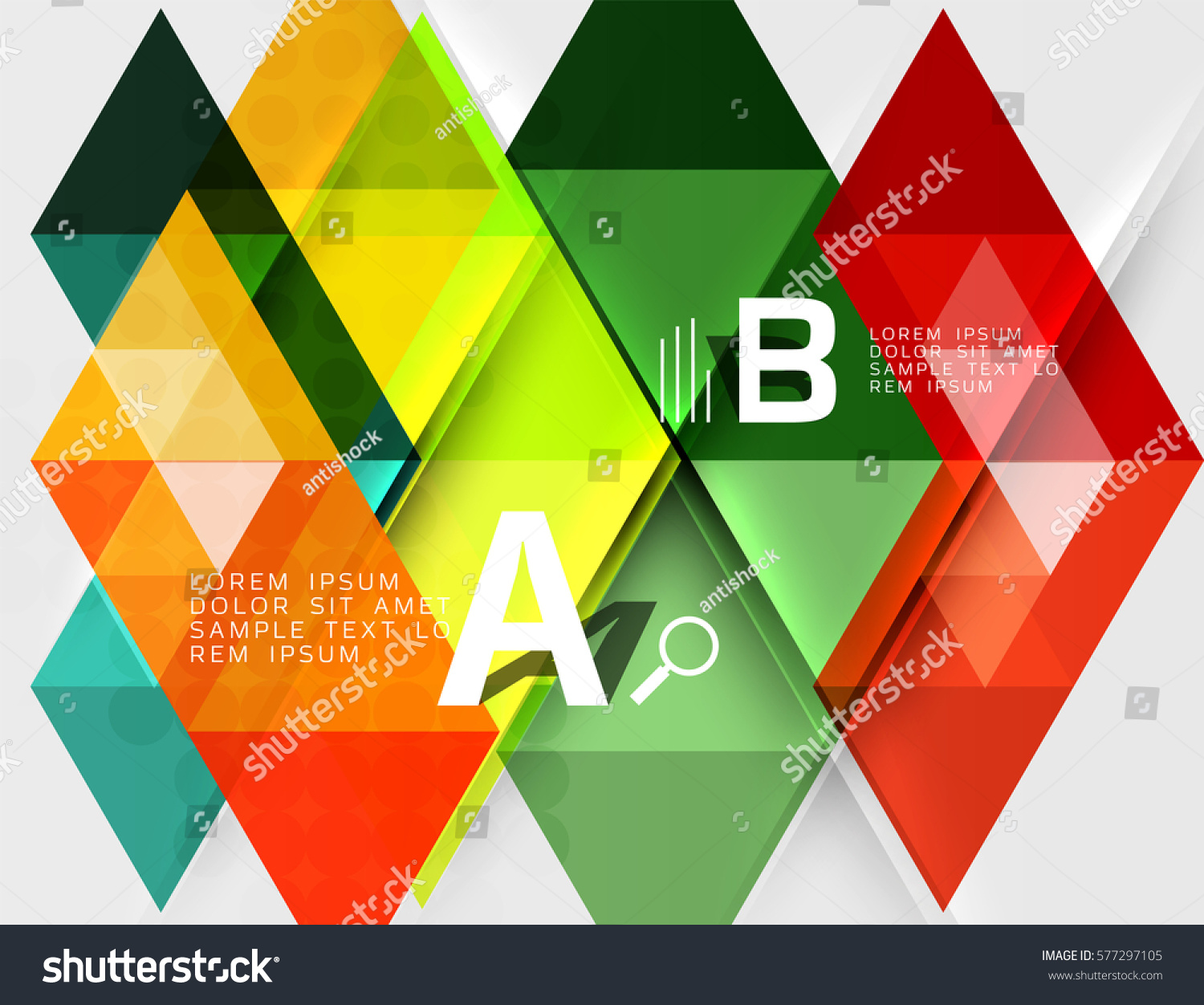 Infographic Template Triangle Tiles Background Vector Stock Vector ...