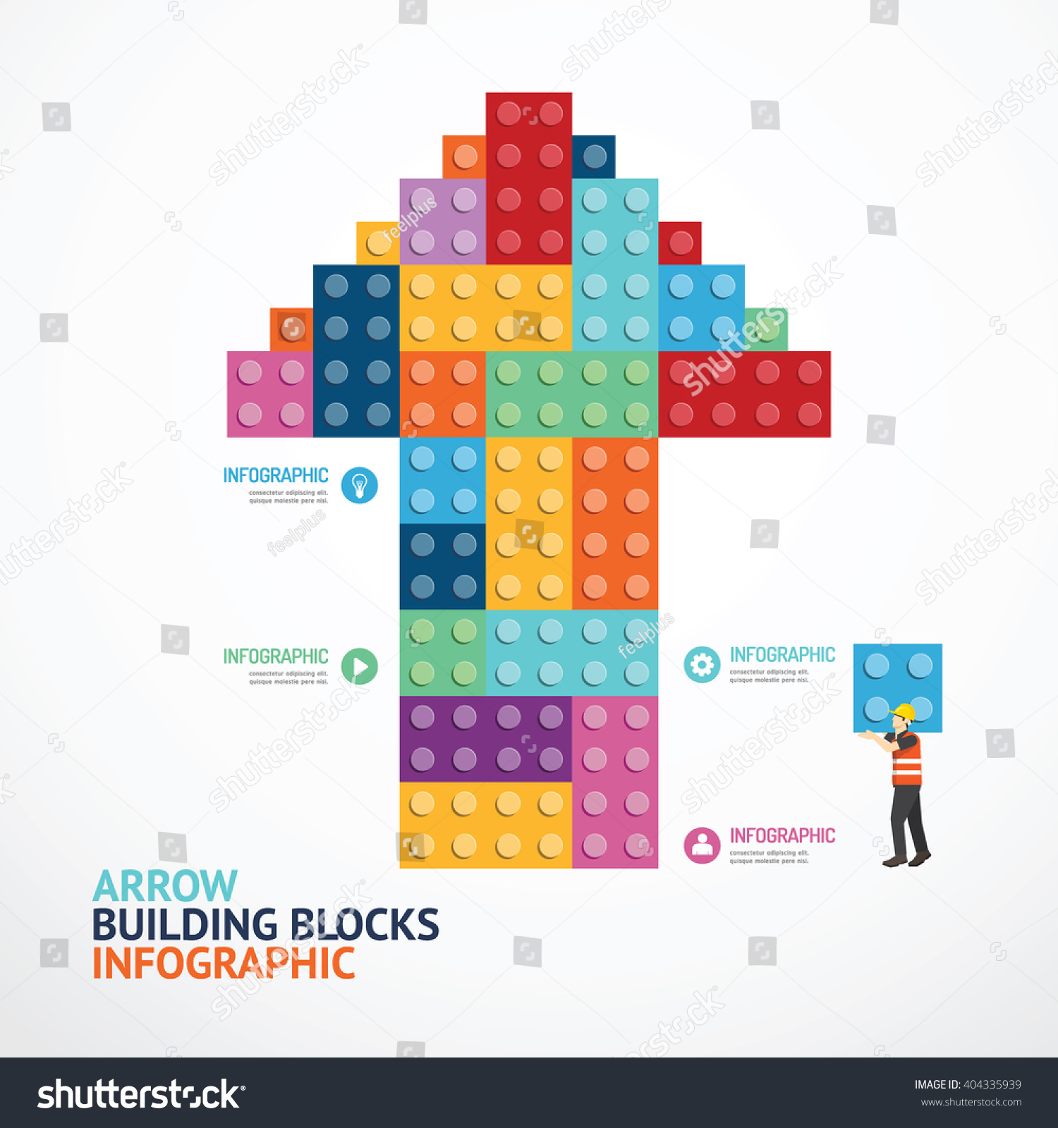 Infographic Template Arrow Shape Building Blocks Stock Vector (Royalty ... Infographic Template Arrow Shape Building Blocks Stock Vector (Royalty ...