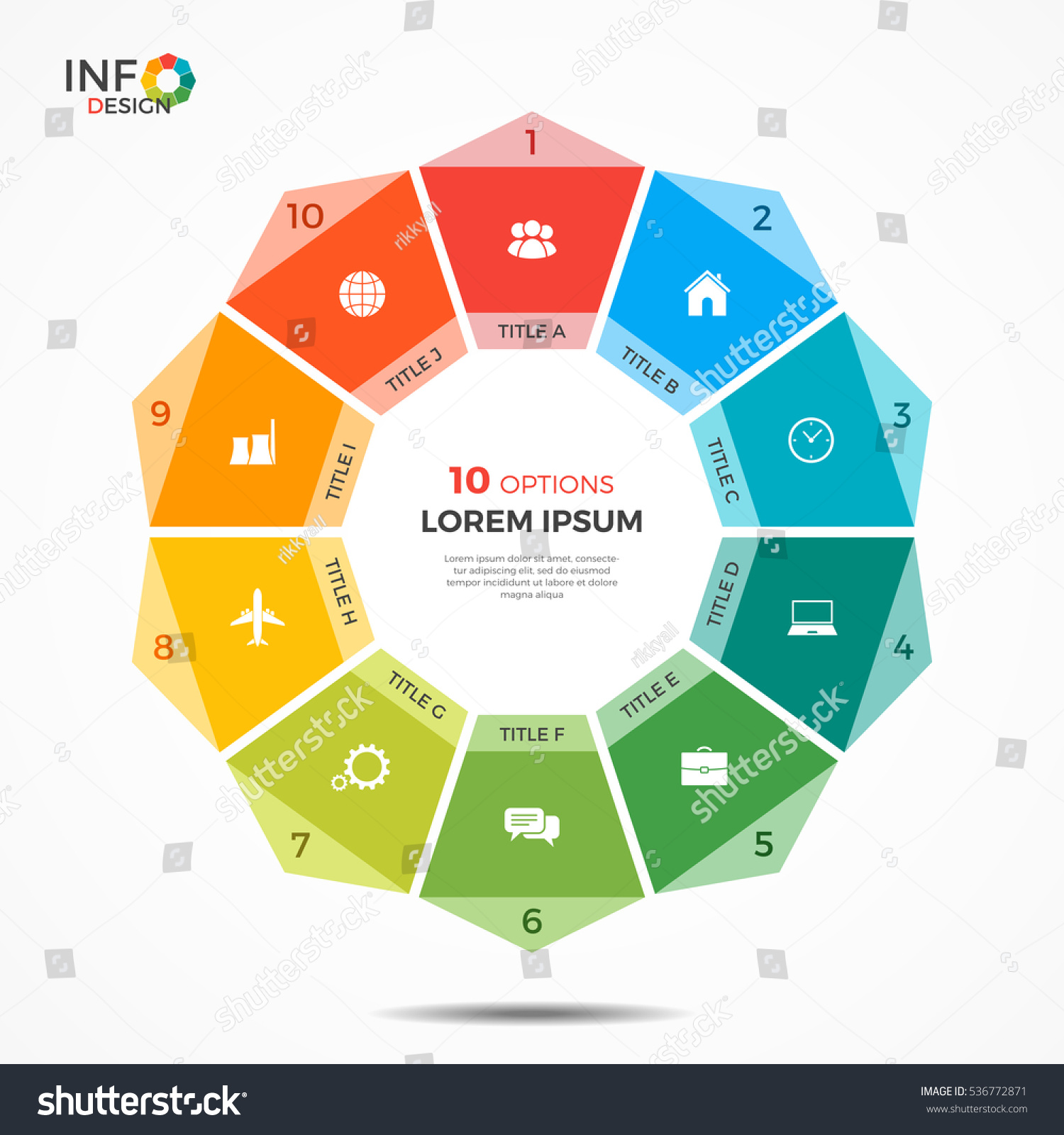 Infographic Template 10 Options Circle Chart Stock Vector (Royalty Free ...