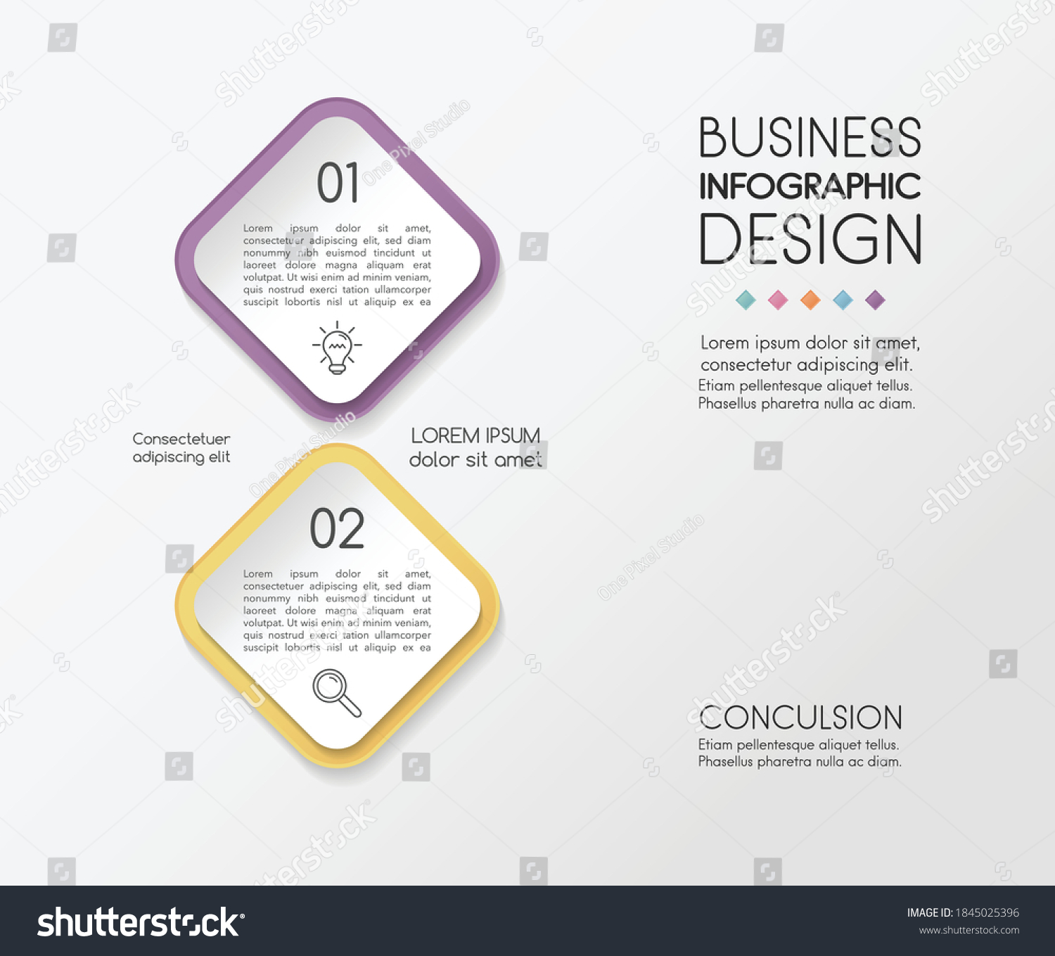 Infographic Template 2 Steps Simple Diagram Stock Vector (Royalty Free ...