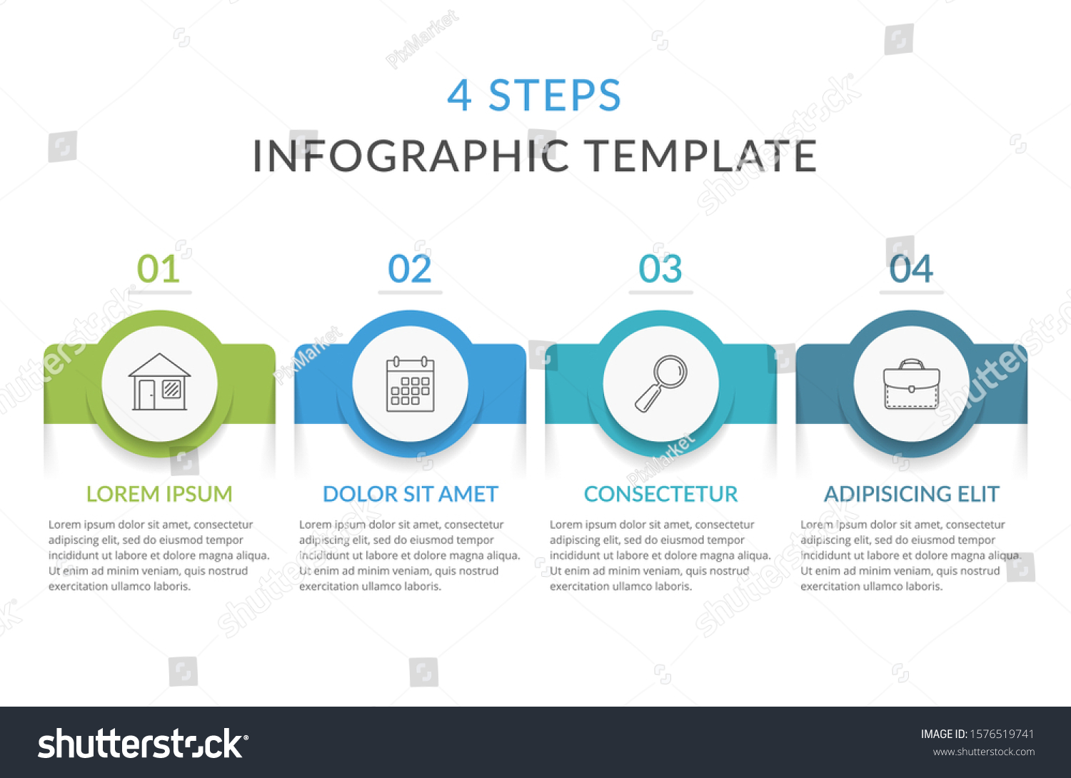 Infographic Template 4 Steps Workflow Process Stock Vector (Royalty ...