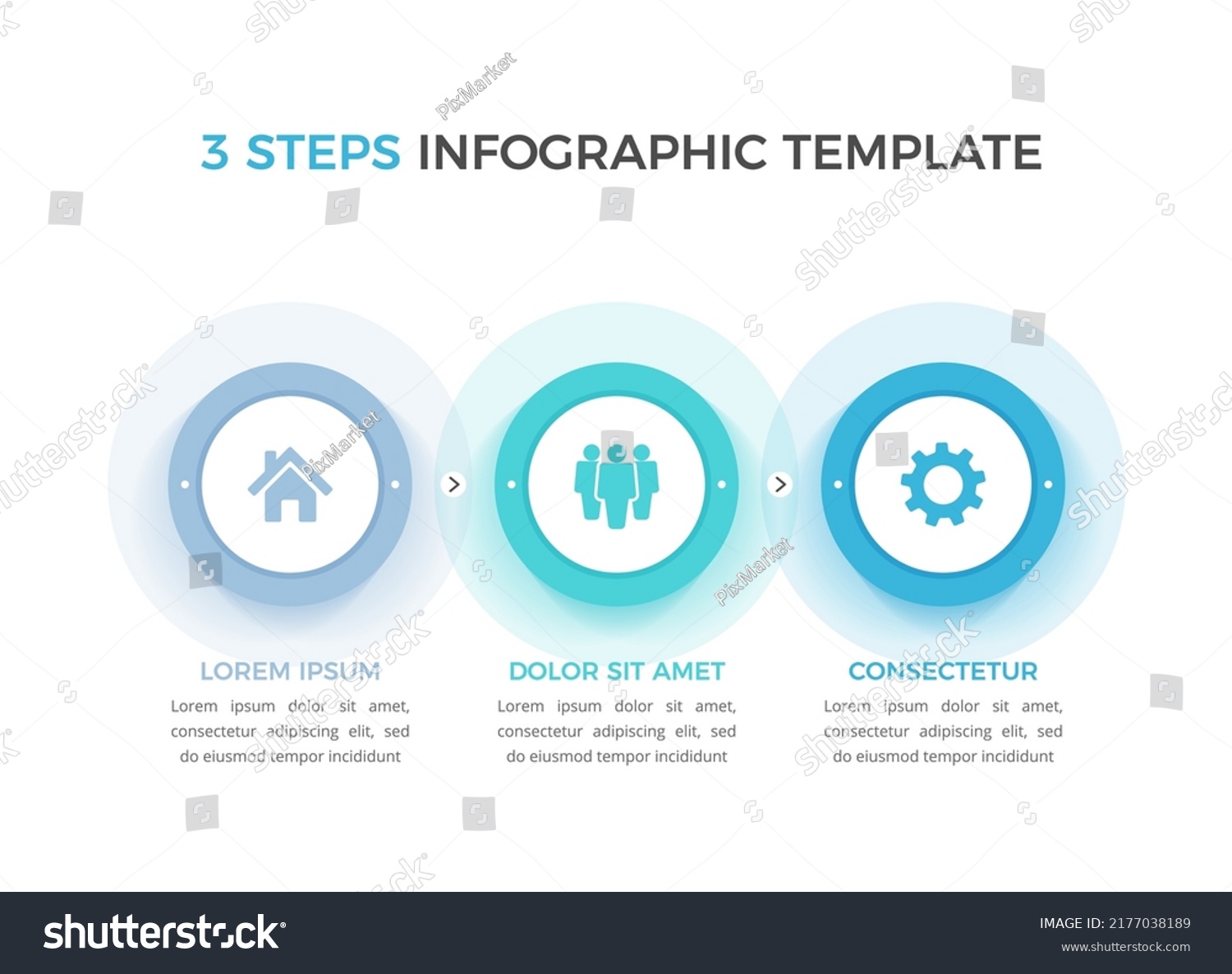 Infographic Template 3 Steps Workflow Process Stock Vector (Royalty ...