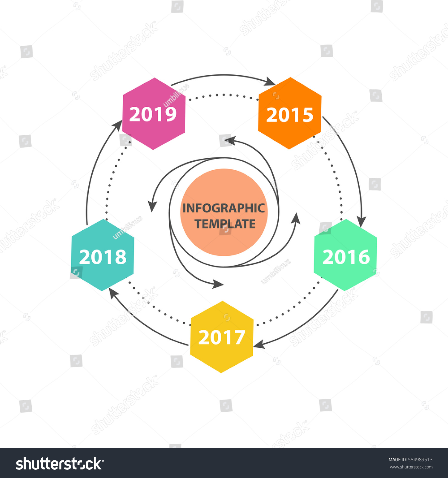 Infographic Template Years Perspective Timeline Diagram: เวกเตอร์สต็อก ...