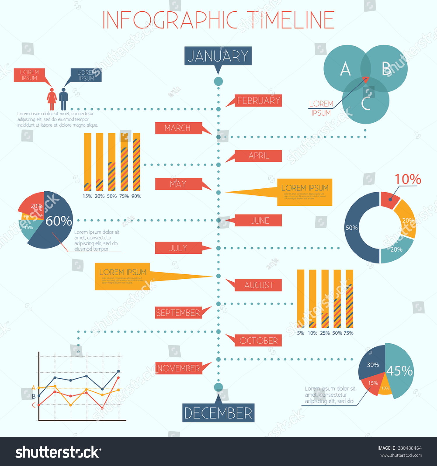 Infographic Timeline Infographics Set Vector Eps10: vector de stock ...