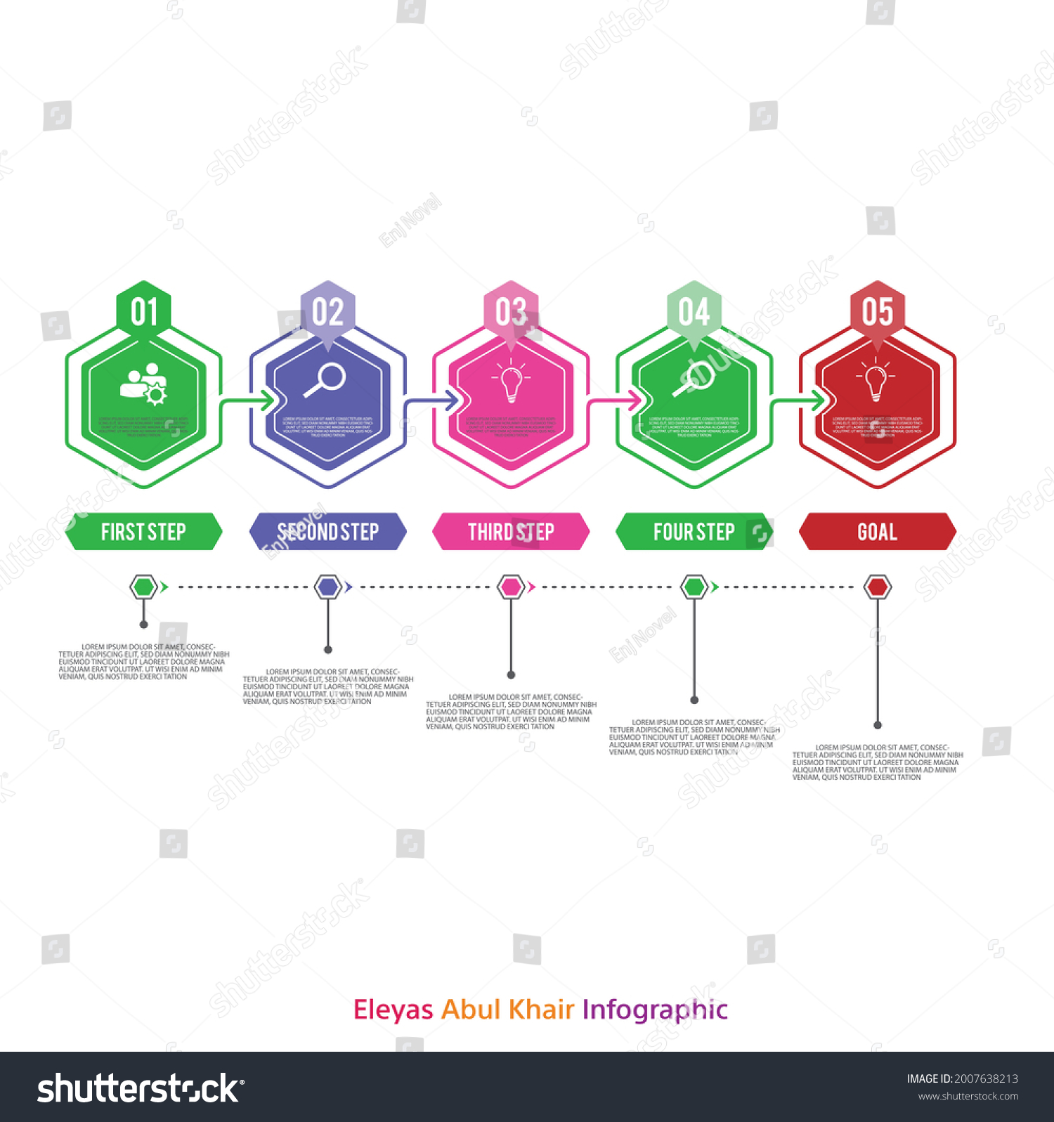 Infographic 5 Timeline Symbol Layout Vector Stock Vector (Royalty Free ...