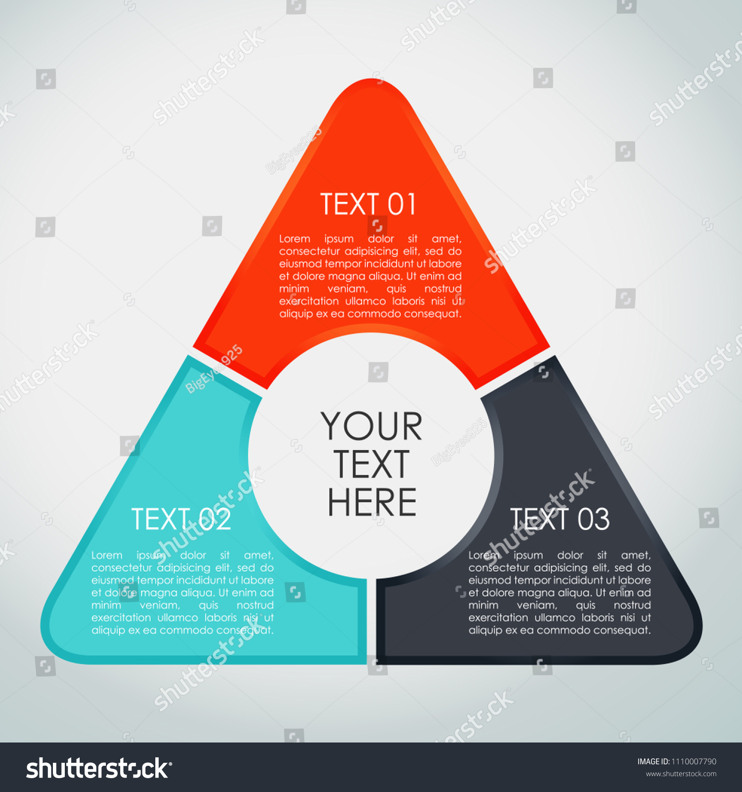 Infographic Triangle Scheme Three Segments Stock Vector (Royalty Free ...