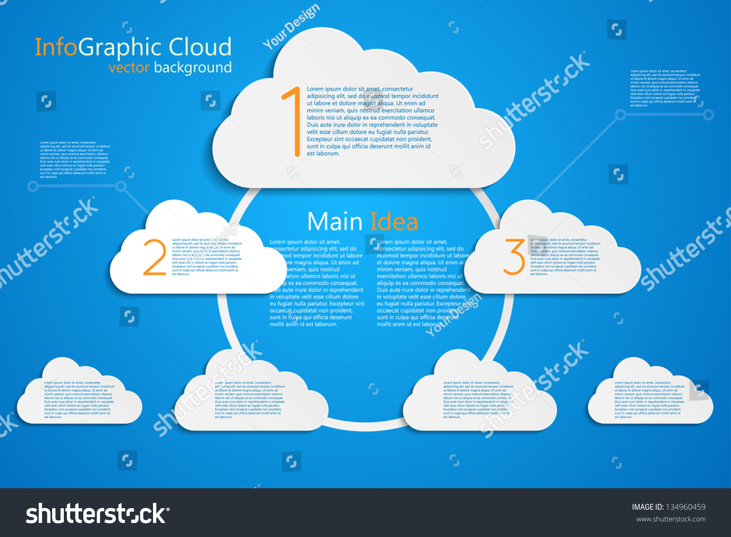 Infographic Vector Background Main Idea Cloud: vector de stock (libre ...