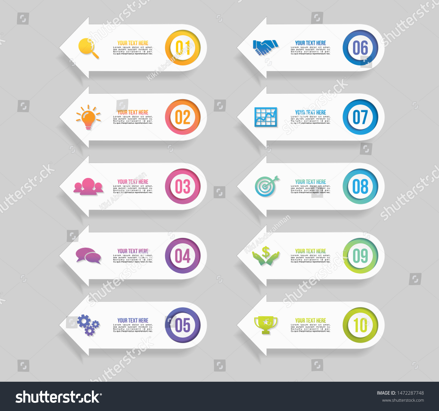 Infographic Vector Design Template 10 Options Stock Vector (Royalty ...