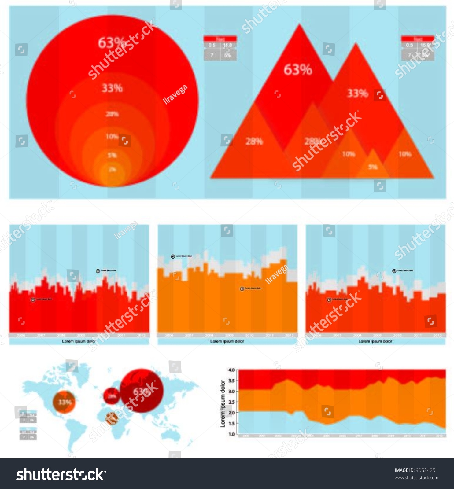 Infographic Vector Graphs Elements Vector Illustration Stock Vector ...