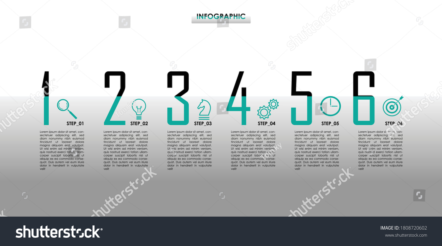 Infographic Vector 6 Numbered Steps Structure Stock Vector (Royalty ...