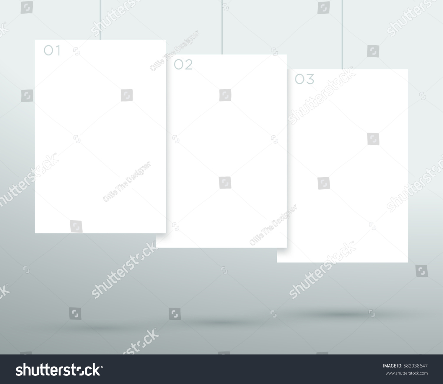 Infographic 3 White Blank Hanging Text Stock Vector (Royalty Free ...