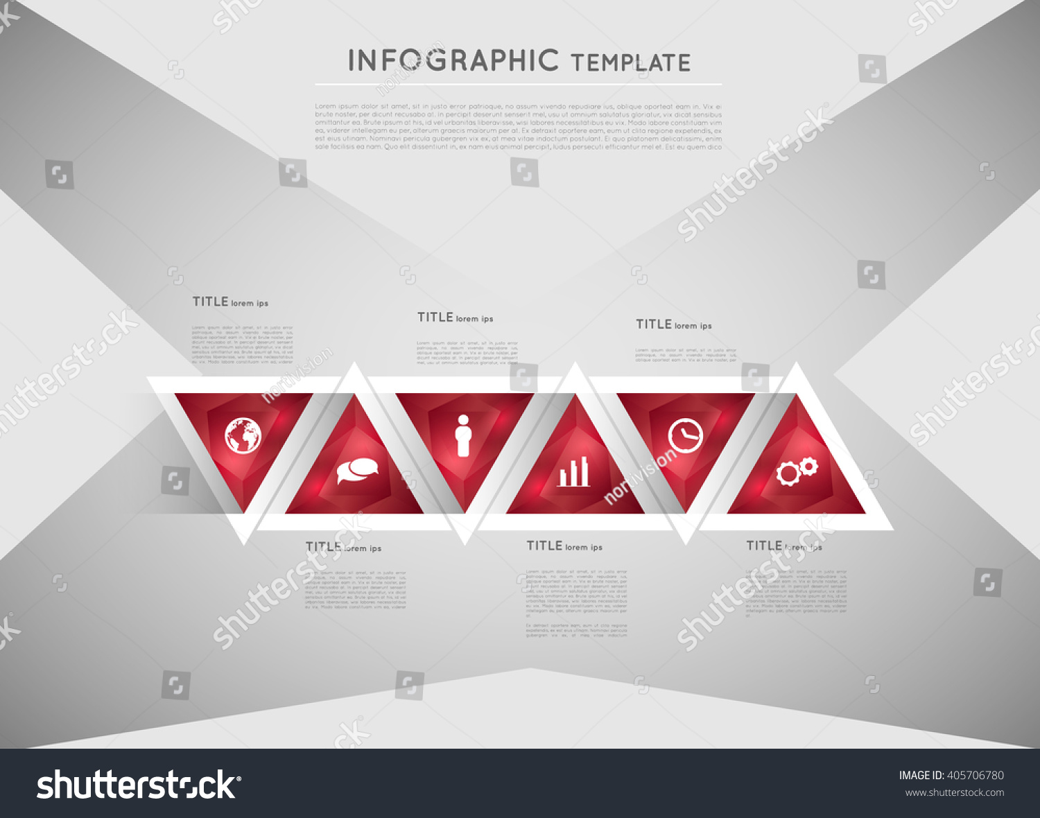Infographic Red Triangle Crystals Design Element Stock Vector (Royalty ...