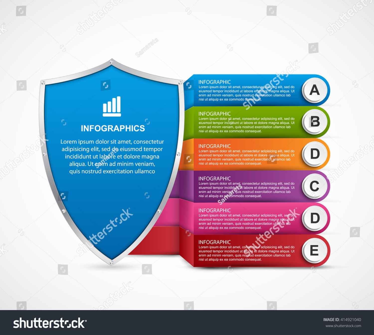 Infographic Security Shield Stock Vector (Royalty Free) 414921040 ...
