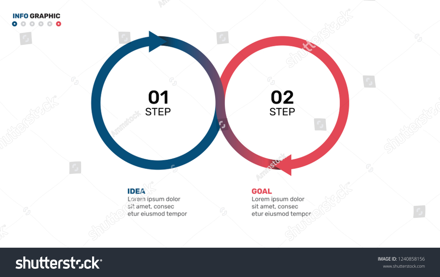 Infographics Circle Process Line Presentation Timeline Stock Vector ...