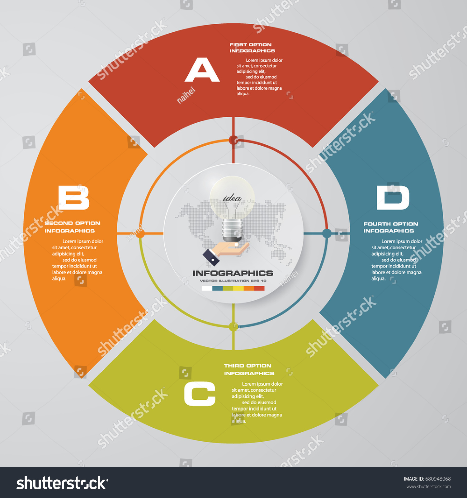 Infographics Design Cycle Chart Template 4: vector de stock (libre de ...