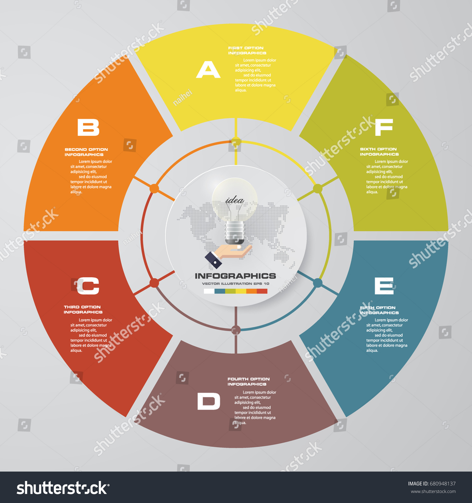 Infographics Design Cycle Chart Template 6 Stock Vector (Royalty Free ...