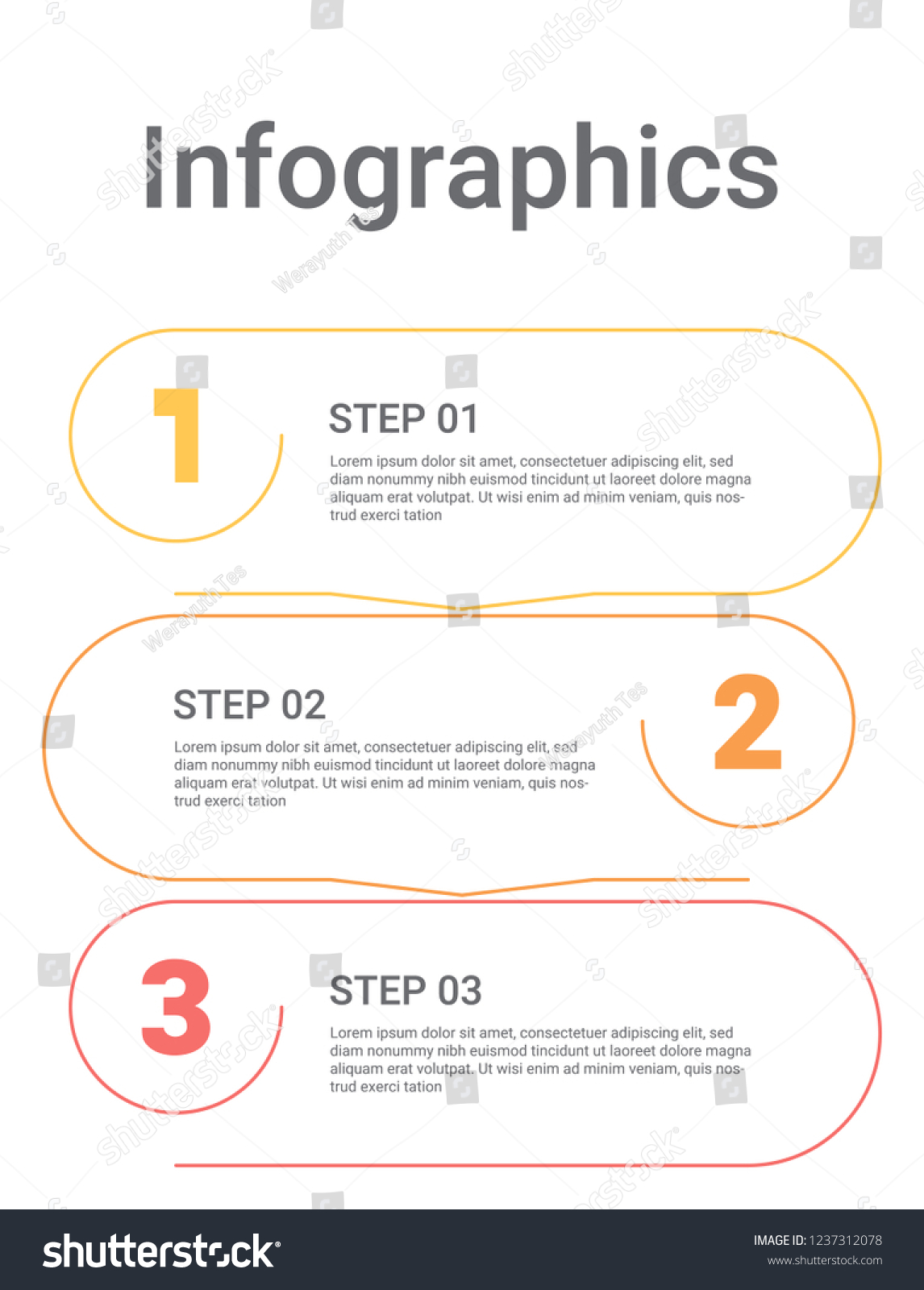 Infographics Diagram 3 Steps Options Processes Stock Vector (Royalty ...
