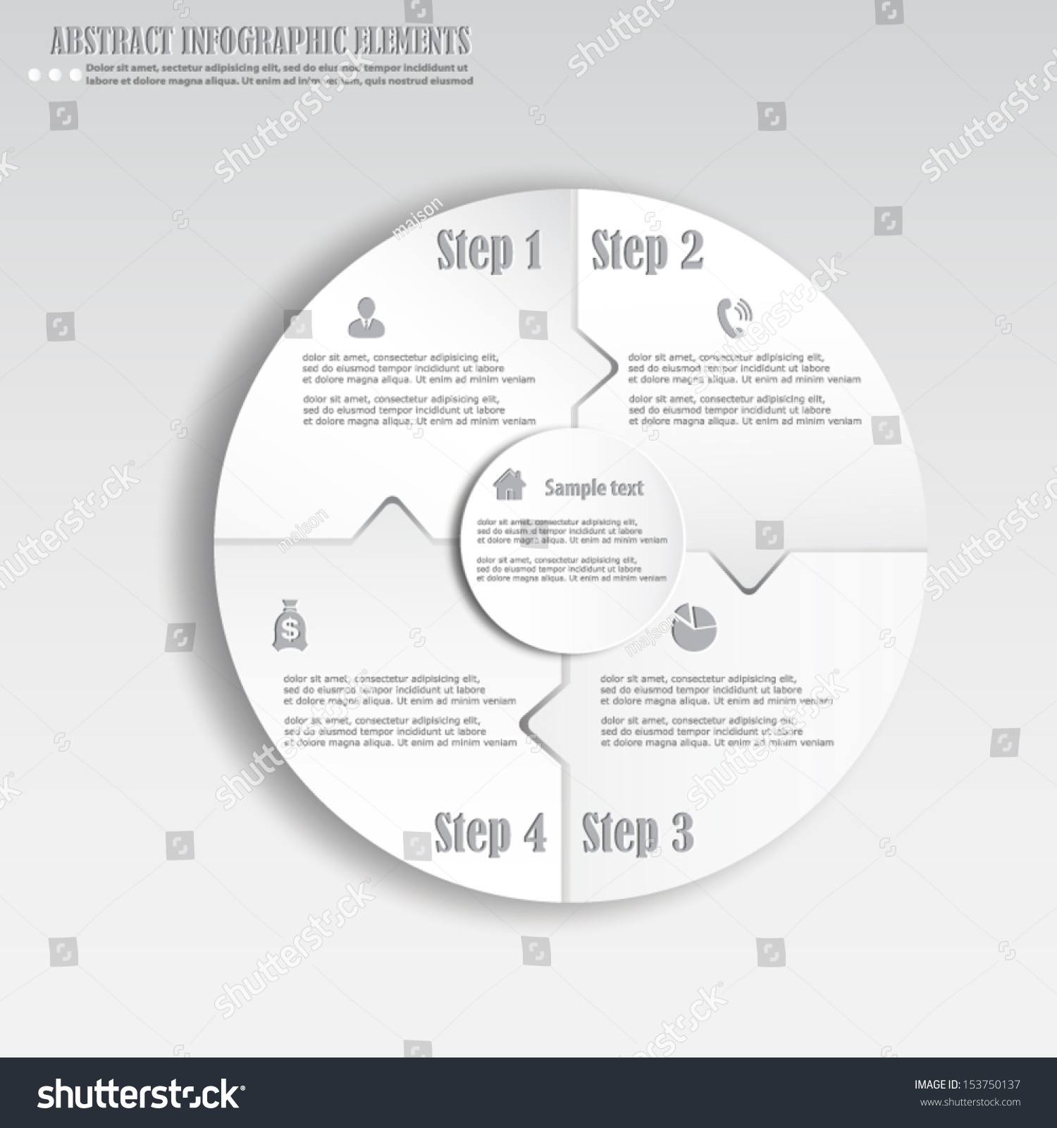 Infographics Element Four Steps Circle Stock Vector (Royalty Free ...