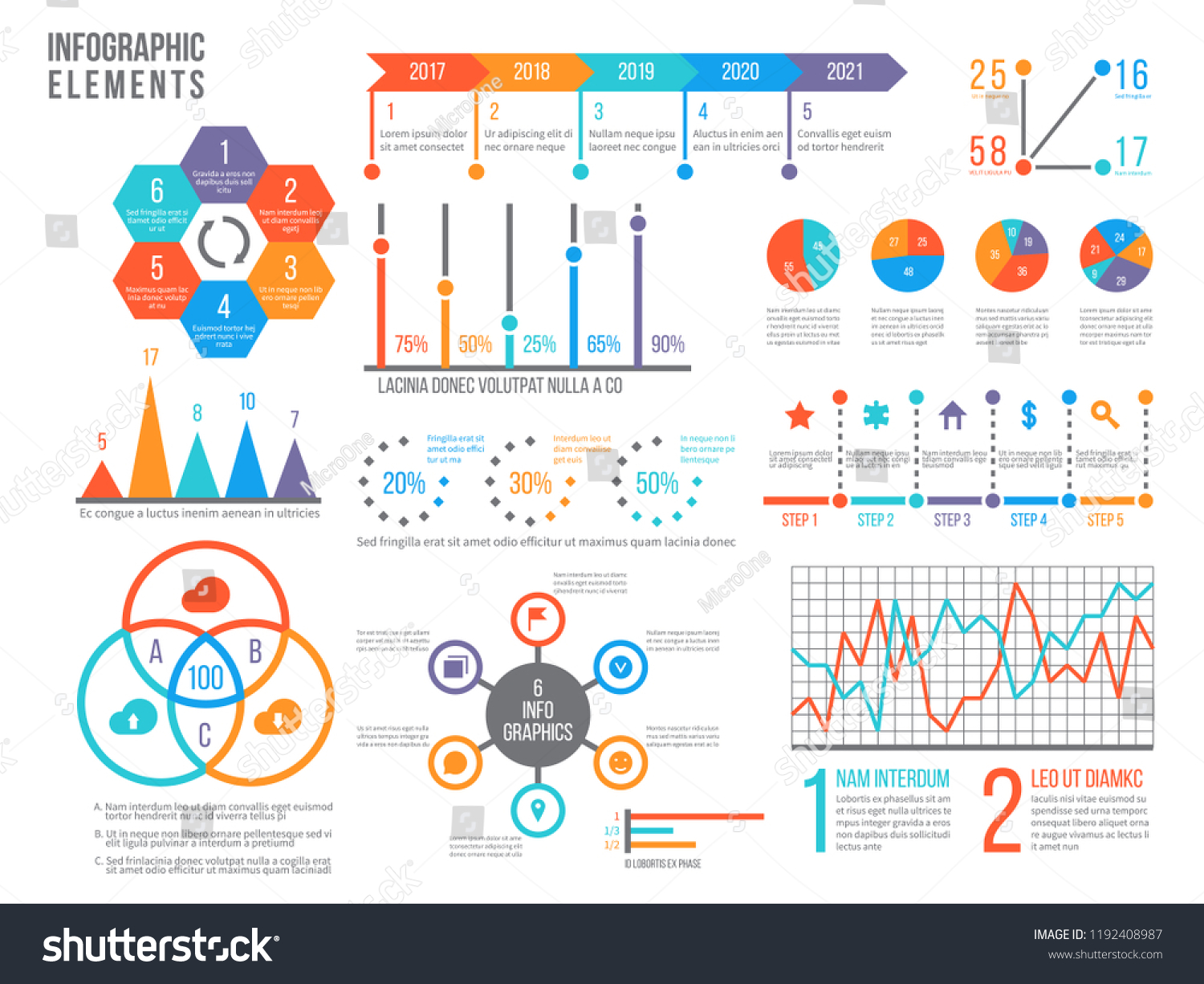 Infographics Elements Statistics Chart Option Flowchart: เวกเตอร์สต็อก ...