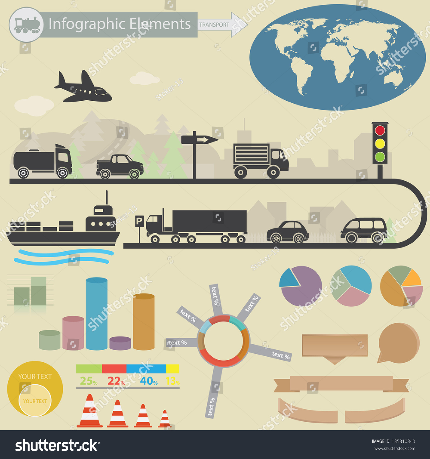 Infographics Elements Transport Symbols Stock Vector (Royalty Free ...