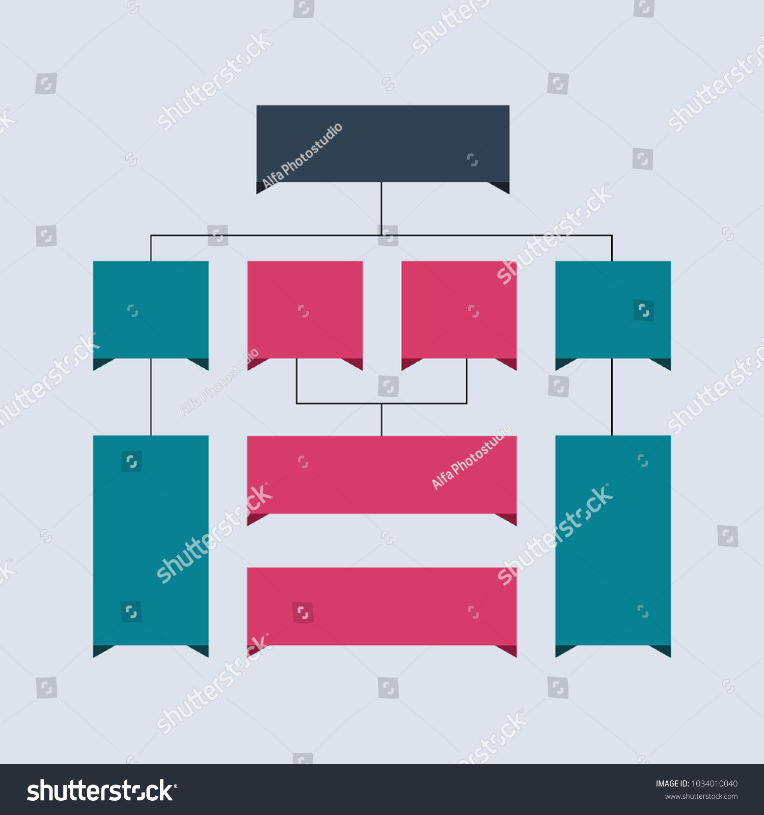 Infographics Flowchart Colored Schemes Diagrams Web Stock Vector ...