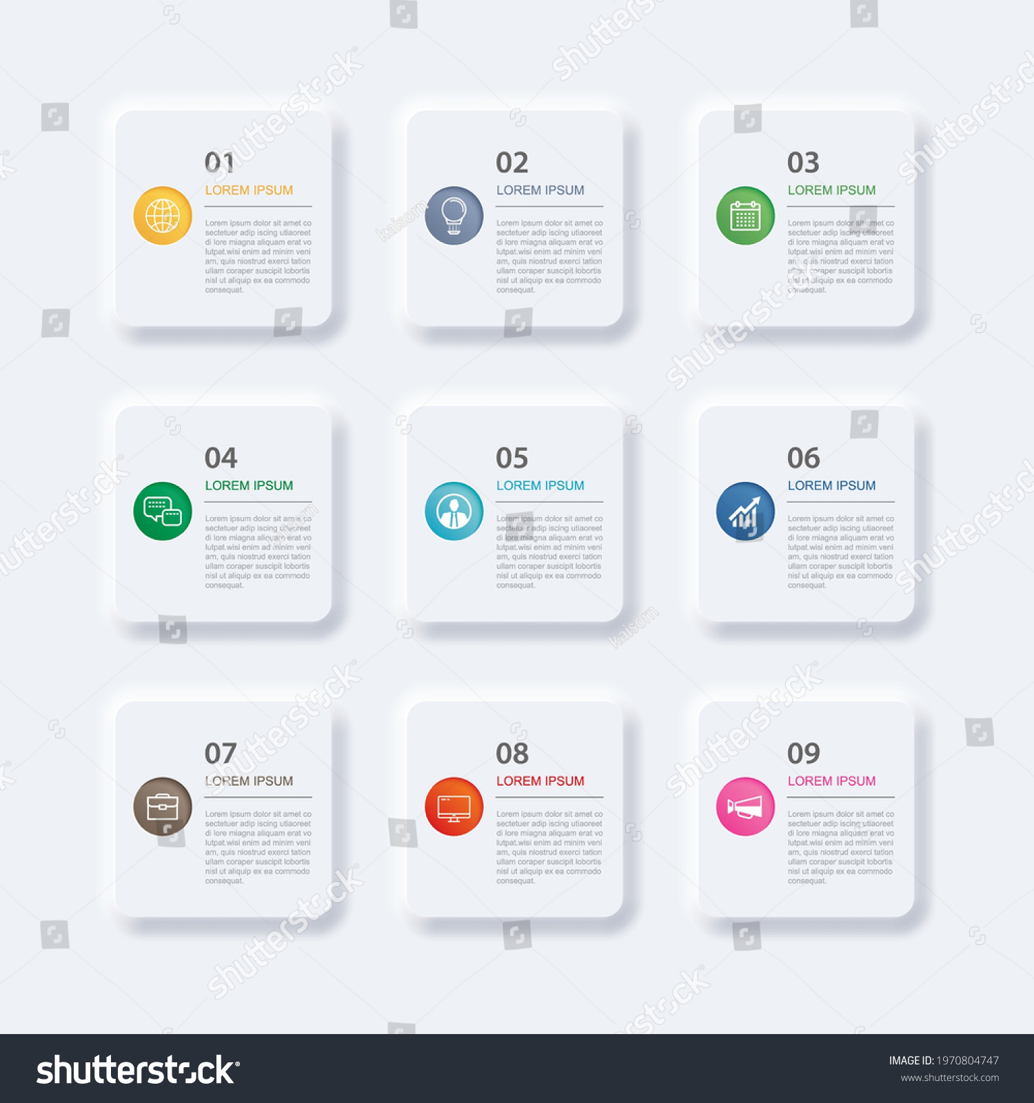 Infographics Rectangle Paper Index 9 Data Stock Vector (Royalty Free ...