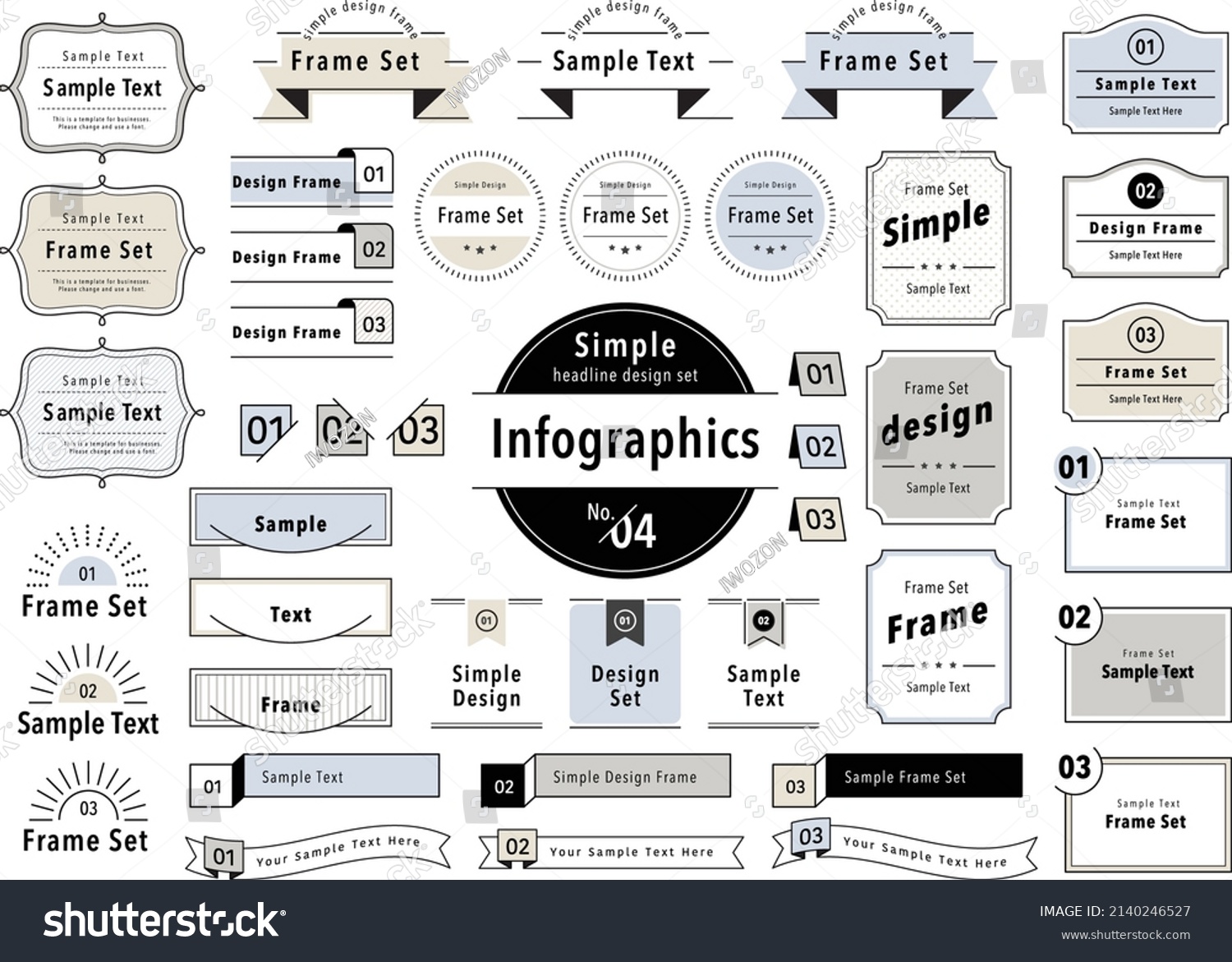 Infographicssimple Headline Frame Design Set Stock Vector (Royalty Free ...