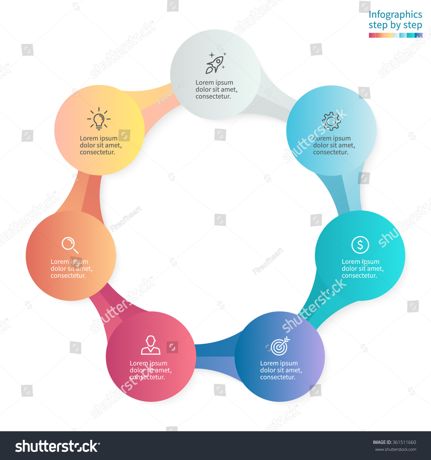 Infographics Step By Step 7 Connected Stock Vector (Royalty Free ...