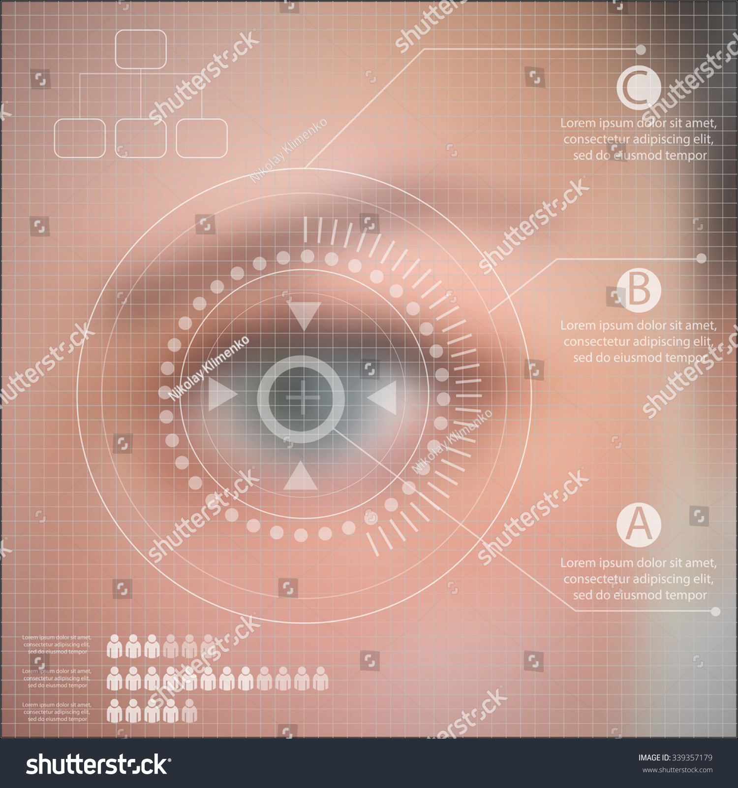 Infographics Technology Human Eye Blurred Effect: vector de stock ...