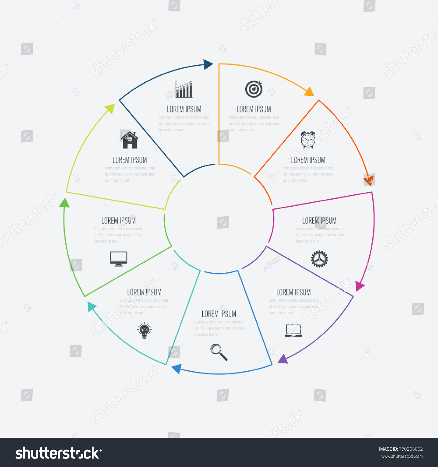 Infographics Template 9 Options Circle Data Stock Vector (Royalty Free ...