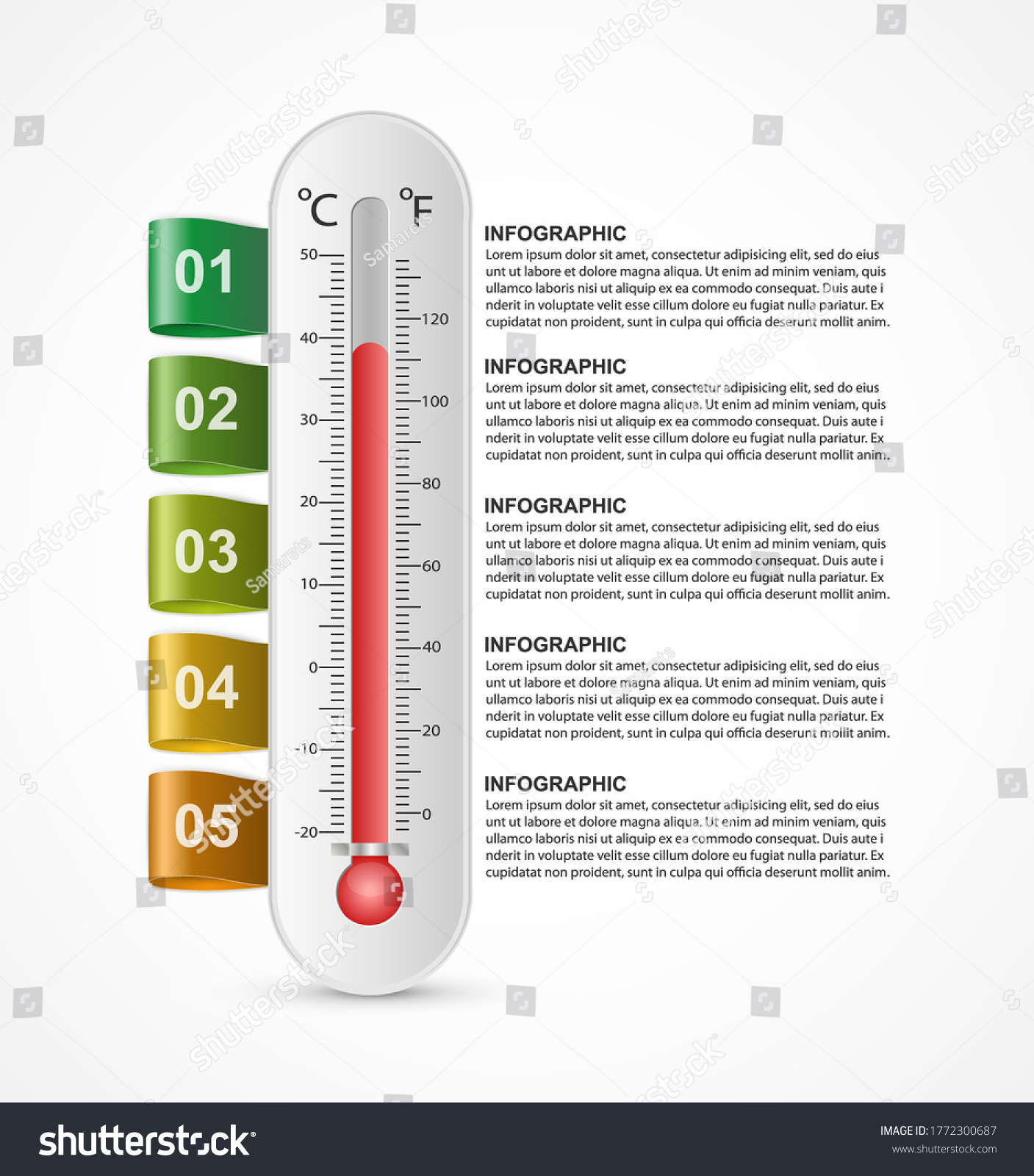 Infographics Thermometer Design Template Vector Illustration Stock ...
