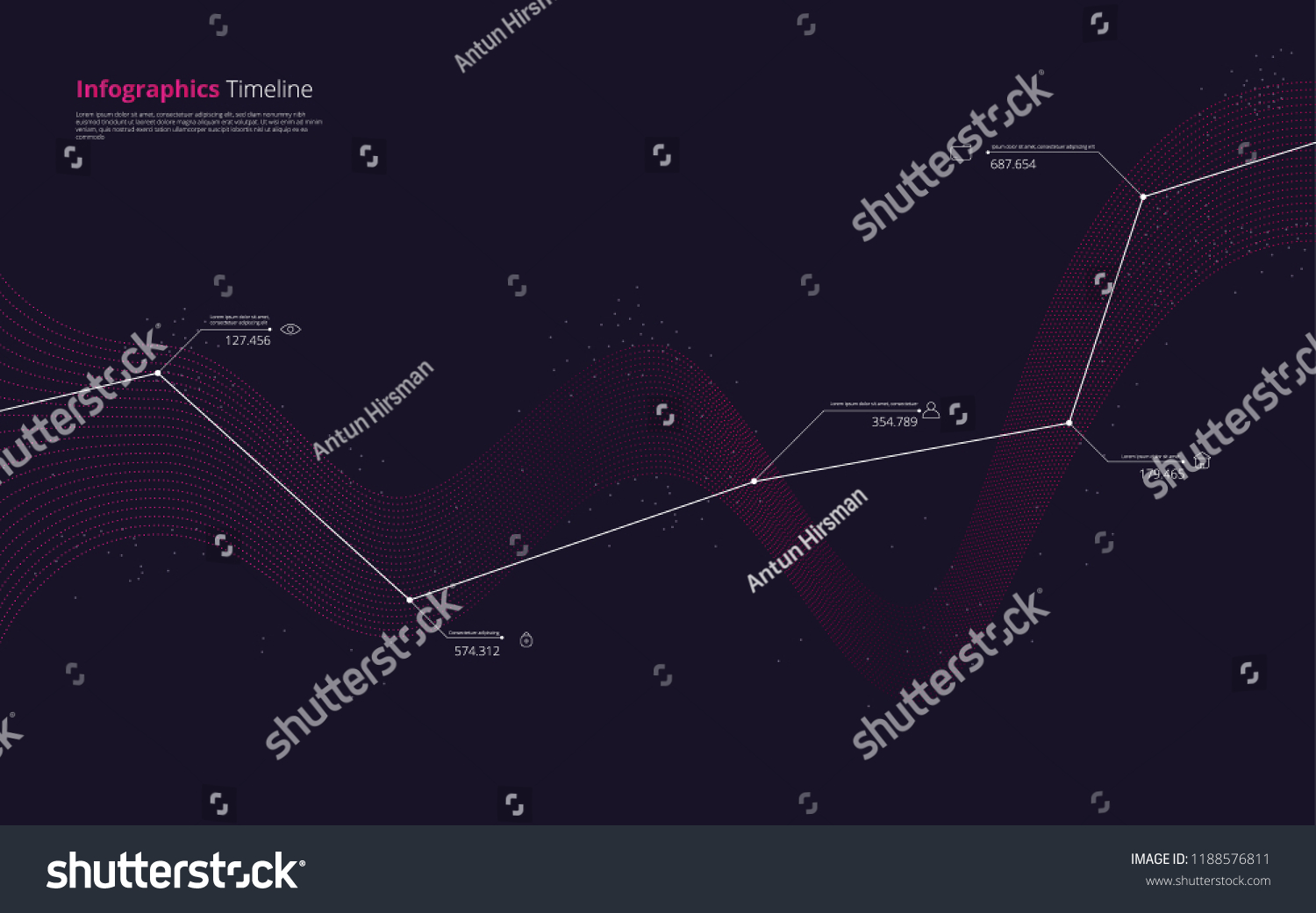 Infographics Timeline Dots Vector Illustration: vector de stock (libre ...