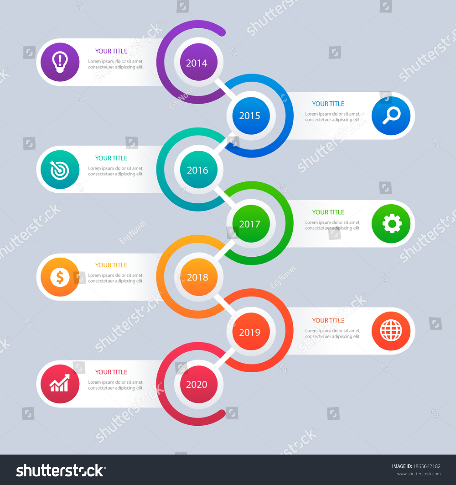 Infographics Timeline 7 Stepsvector Linear Infographic Stock Vector ...