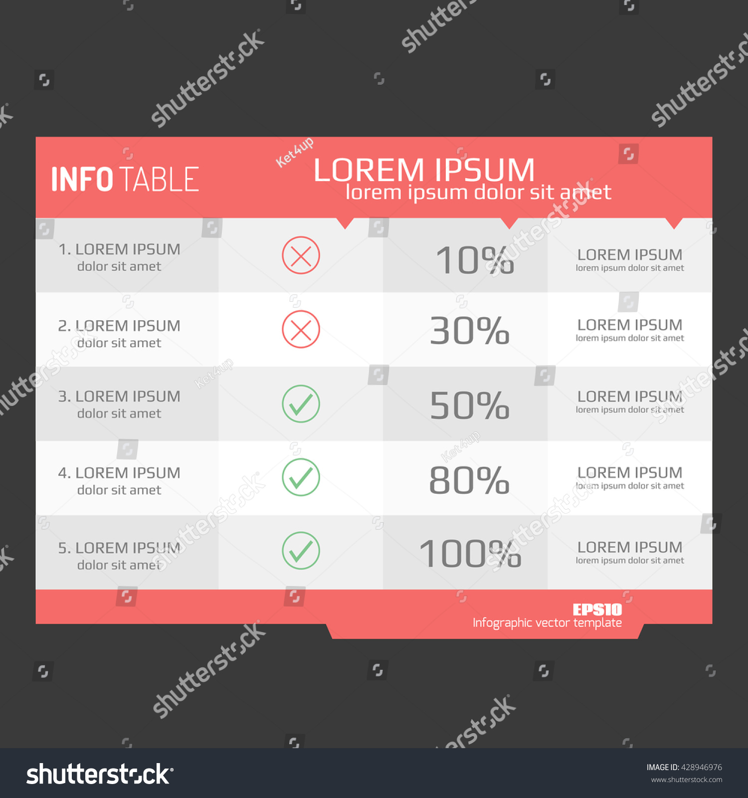 Infographics Vector Template Options Steps Rows Stock Vector (Royalty ...
