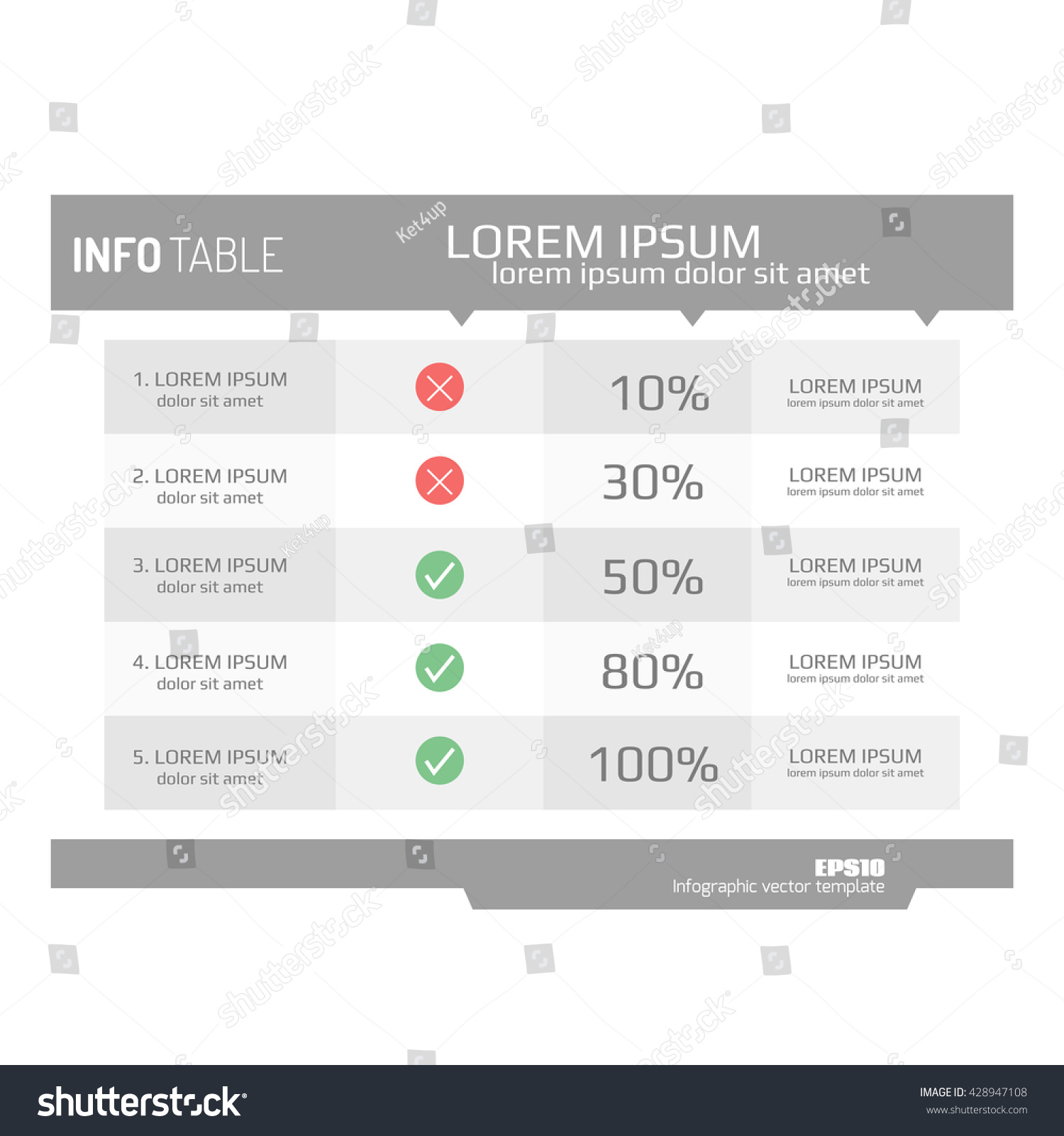 Infographics Vector Template Options Steps Rows Stock Vector (Royalty ...