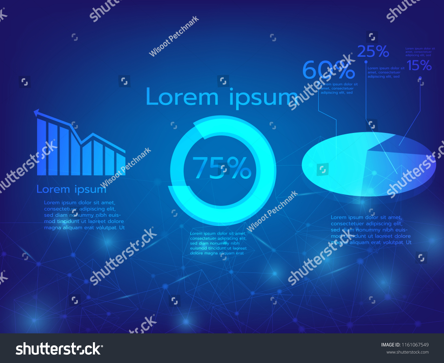 Infomation Design On Abstract Technology Background: vector de stock ...