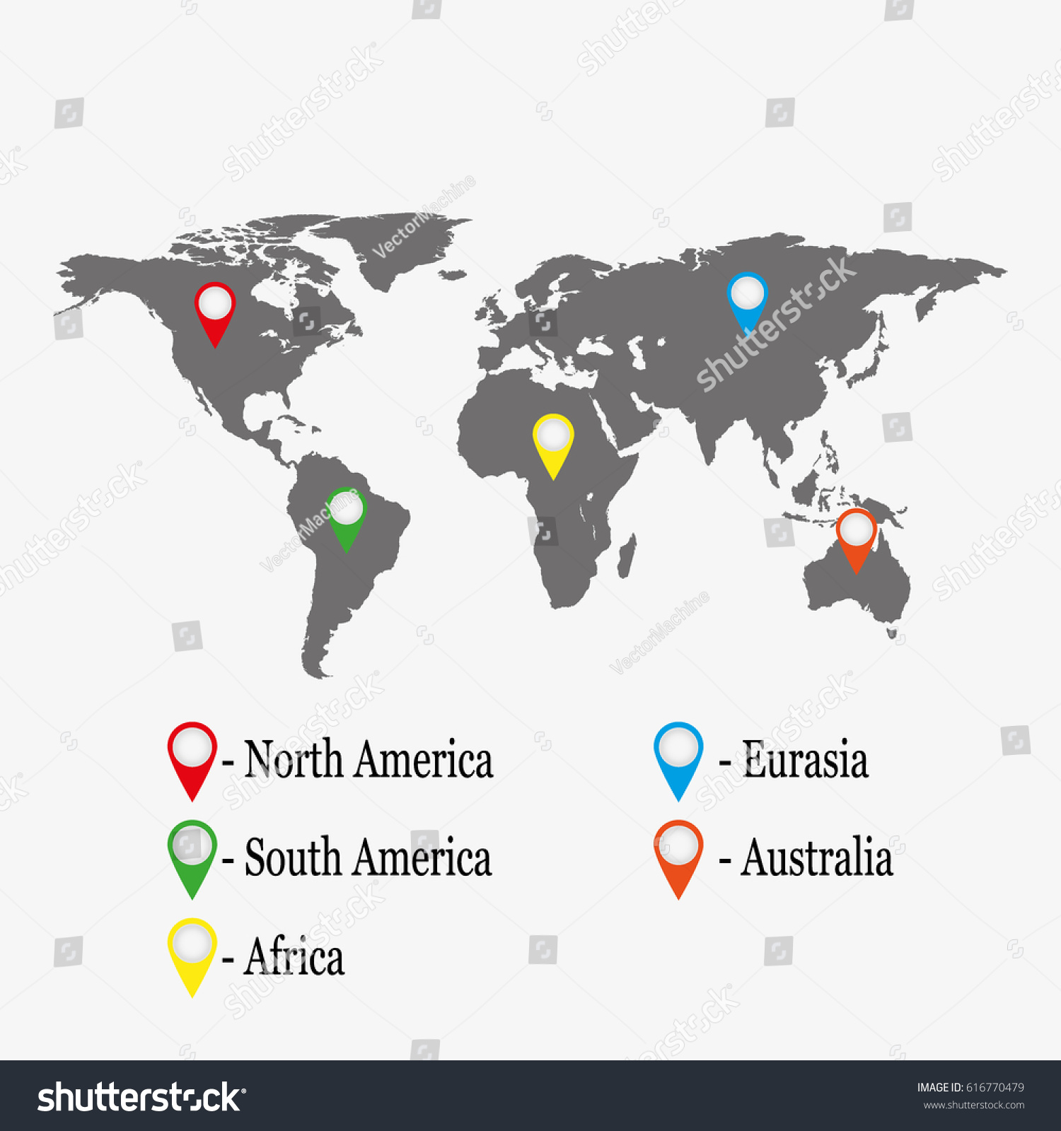 Information Continent Global World Map Stock Vector (Royalty Free ...